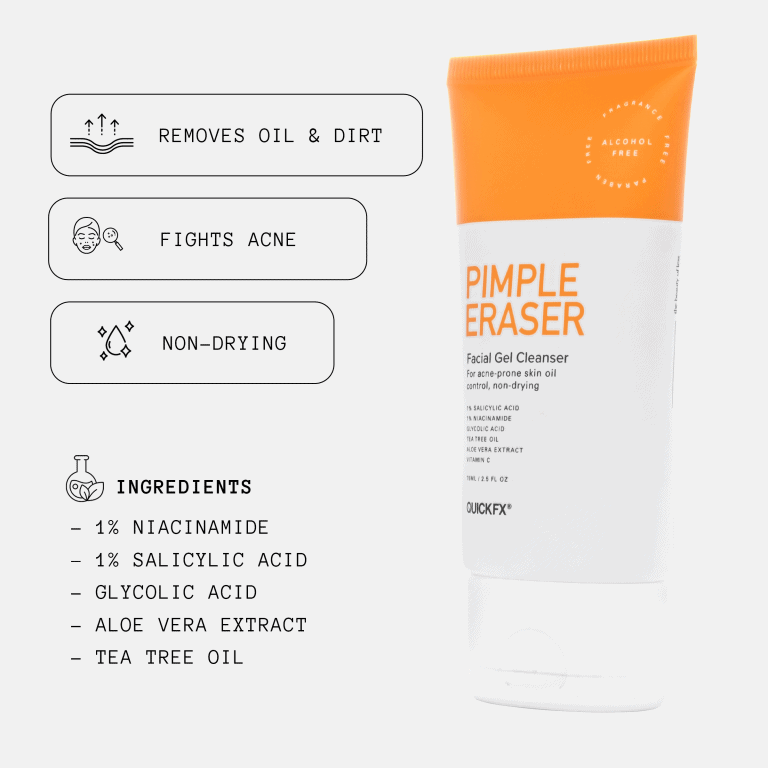Pimple Eraser Facial Gel Cleanser 75ML – QUICKFX