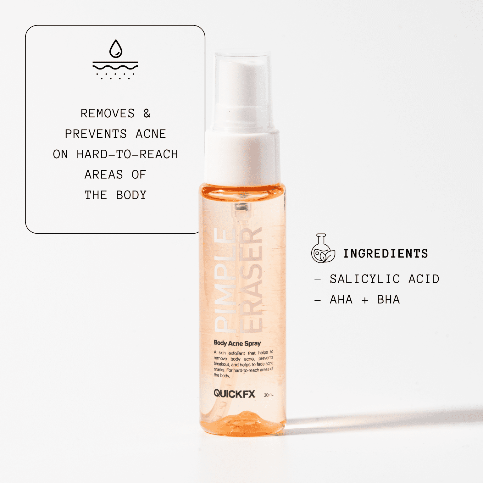 Pimple Eraser Body Acne Spray – QUICKFX